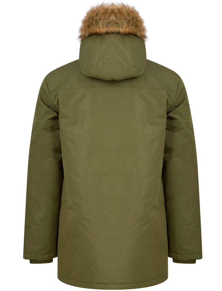 Pahana Taslon Parka Coat with Faux Fur Trim Hood in Ivy Green - Tokyo ...