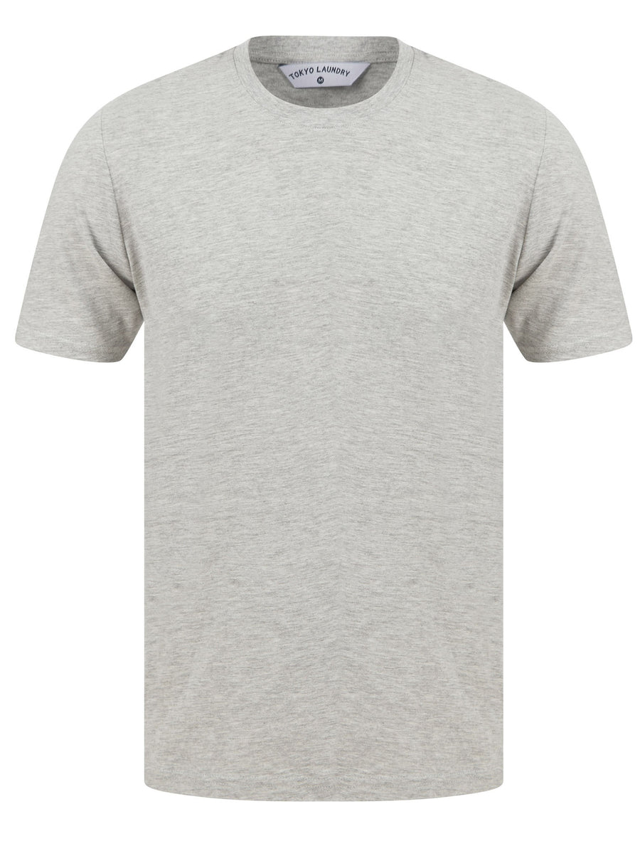 Spectre (5 Pack) Crew Neck Cotton T-Shirts in Black / Light Grey Marl ...
