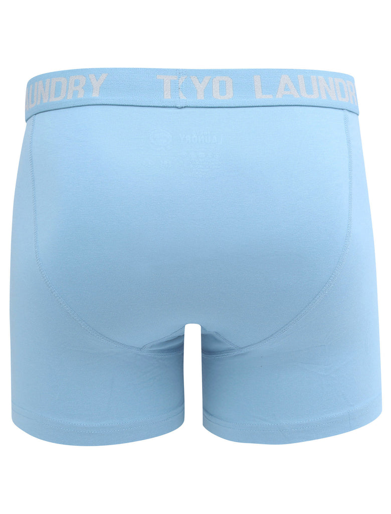 Wetherby 2 (2 Pack) Boxer Shorts Set In Allure Blue / Light Grey Marl ...