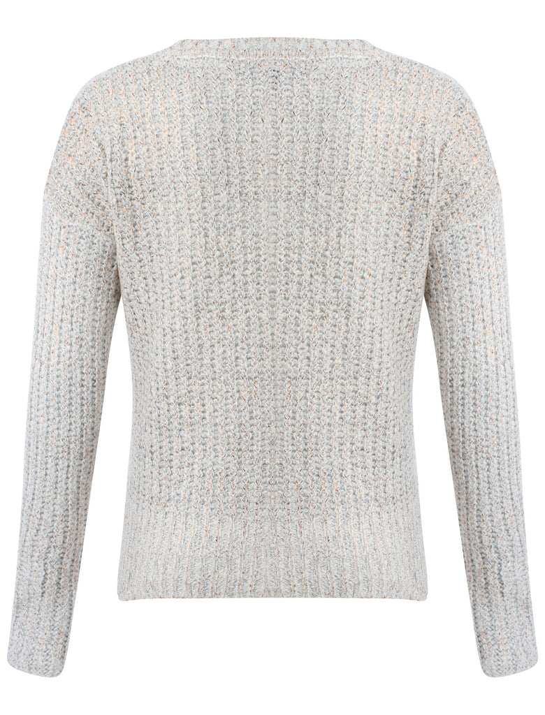 Womens Amara Reya Peach Blossom Crew Neck Jumper in Pearled Ivory ...