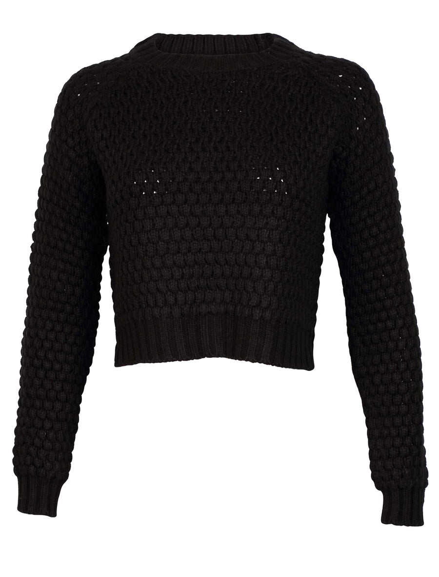 Amara Reya Cornflower cropped knitted jumper in Anthracite – Tokyo Laundry