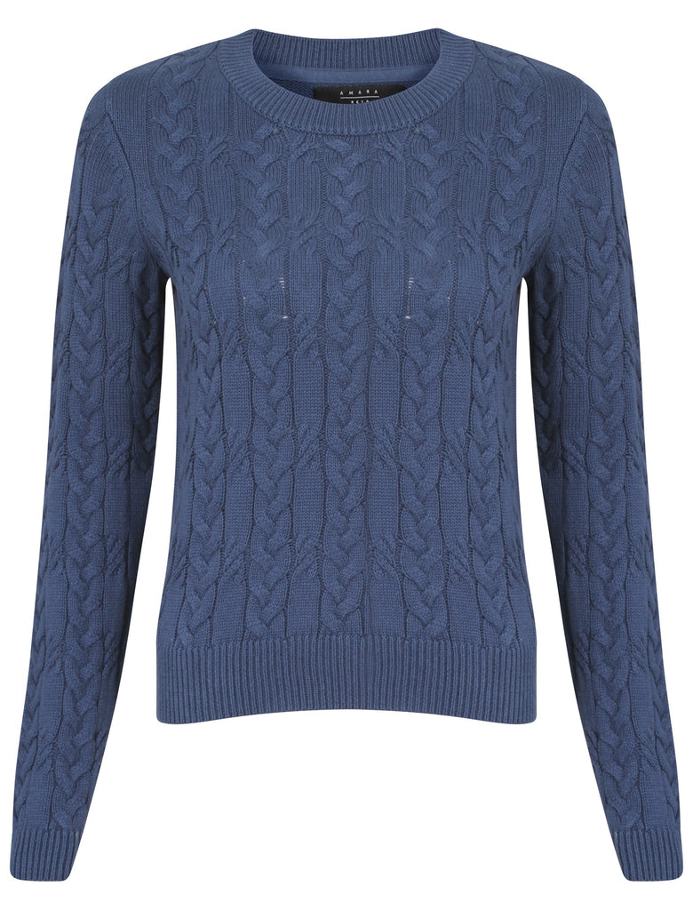 Womens Amara Reya Crew Neck Jumper in Dark Denim – Tokyo Laundry