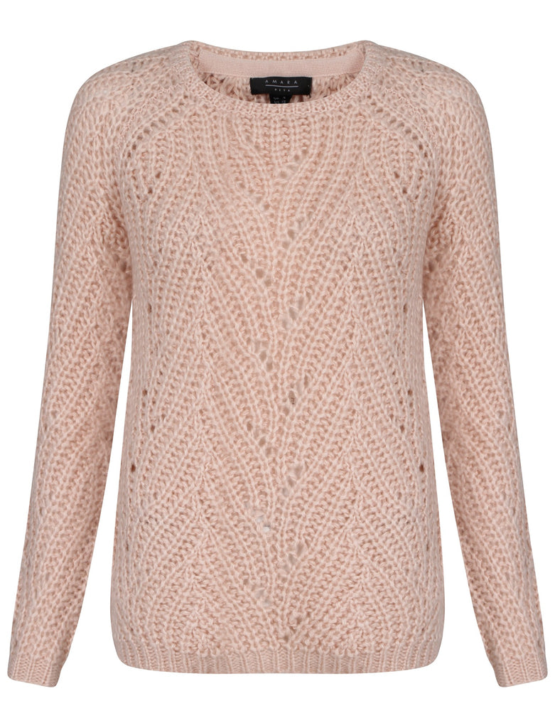 Womens Amara Reya Orange Blossom Textured Knit Jumper in Pale Blush ...