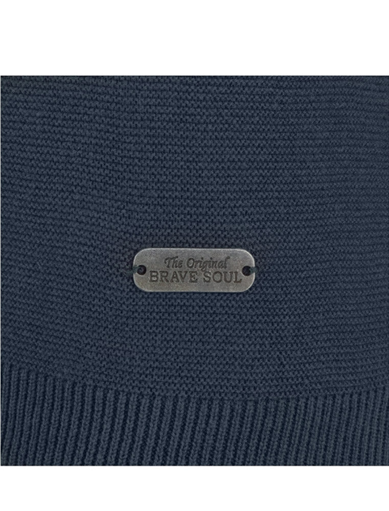 WarrenB Crew Neck Cotton Knitted Jumper in Navy – Tokyo Laundry