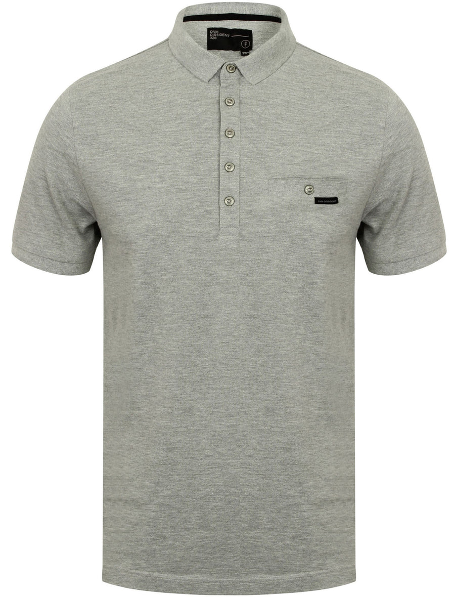 Dunraven Cotton Pique Polo Shirt in Light Grey Marl - Dissident – Tokyo ...