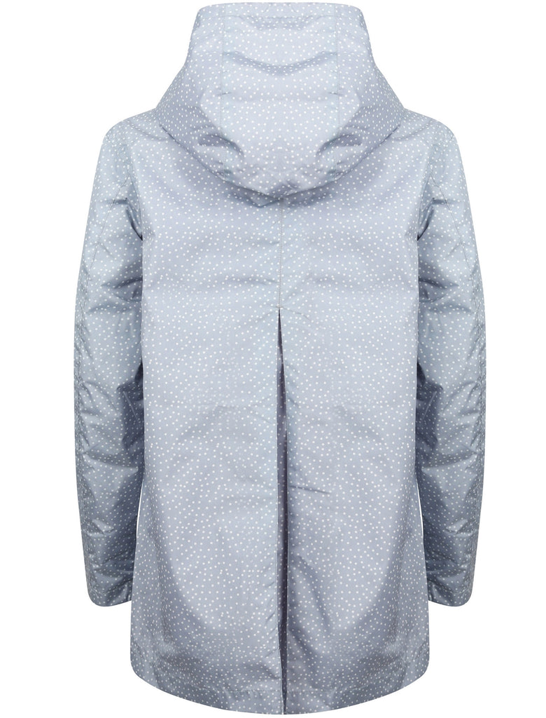 Violet Polka Dot Shower Resistant Hooded Rain Coat in Aleutian Base ...