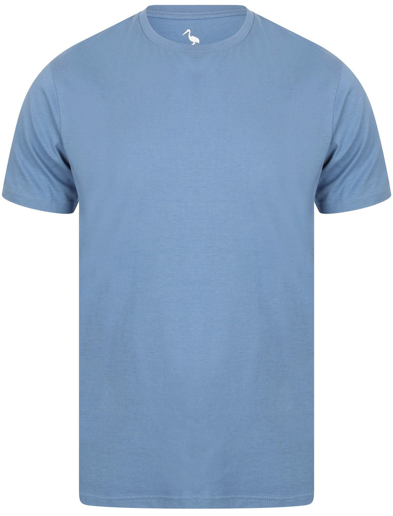Clancy Basic Cotton Crew Neck T-Shirt In Federal Blue - South Shore ...