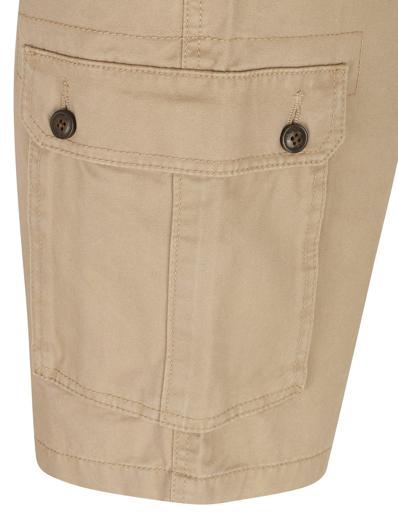Byrock Cotton Cargo Shorts In Dark Stone - Tokyo Laundry