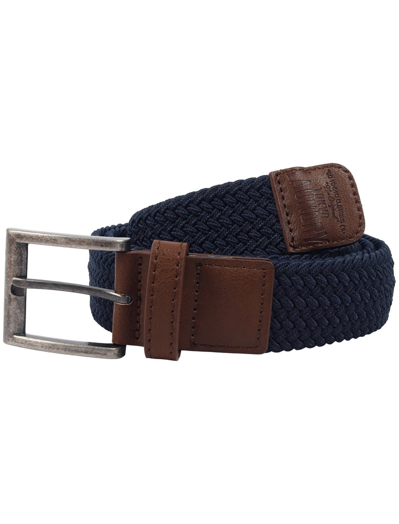 Davinci Plaited Cord Woven Belt In Midnight Blue - Tokyo Laundry